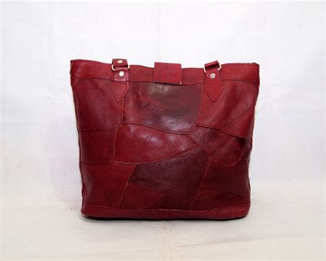 Tas Kulit Asli Hand Bag Patchwork Kode Produk Bk14 Red Koesoema Bags