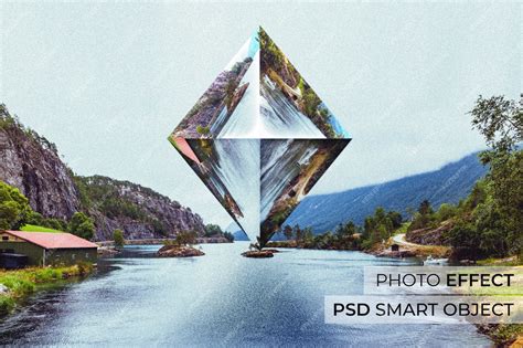 Free Psd Geometrical Reflection Photo Effect