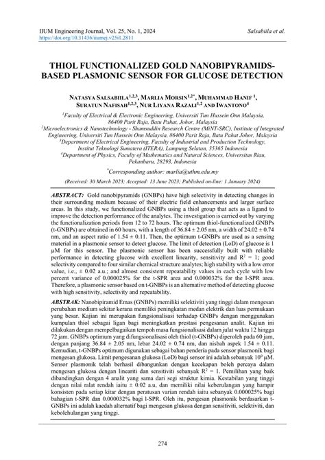 Pdf Thiol Functionalized Gold Nanobipyramids Based Plasmonic Sensor For Glucose Detection
