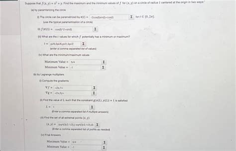 Solved Suppose that f x y x² y Find the maximum and Chegg