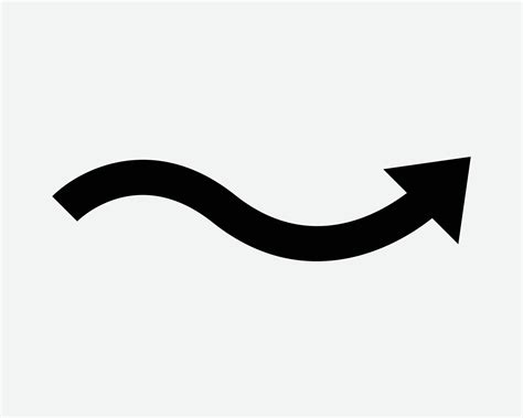 Wave Arrow Right Up Icon Point Pointer Wavy Curvy Curvy Bend Curly Path Navigation Position