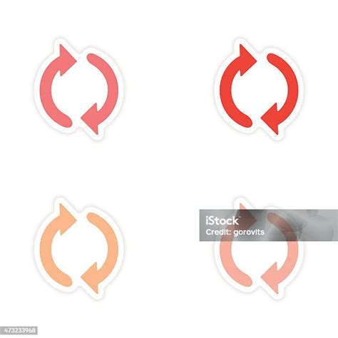 Assembly Realistic Sticker Design On Paper Arrows Stock Illustration