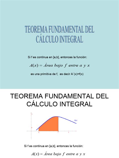 Teorema Fundamental Del Calculo Integral Pdf Integral Objetos