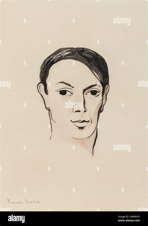 Portrait Of Pablo Picasso Artwork Watercolour And Brush And Ink On