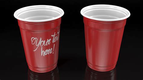 플라스틱 컵 텍스트 빨간색 3d 모델 19 3ds Blend C4d Fbx Max Ma Lxo Obj