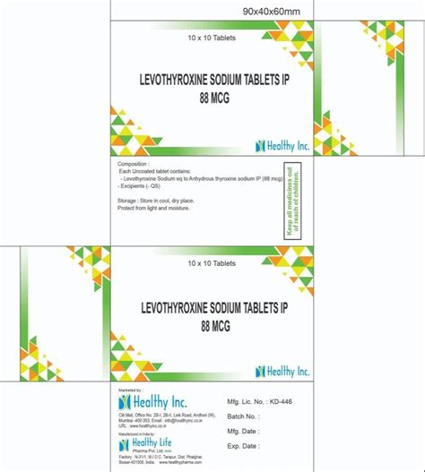 Levothyroxine Sodium Tablets Ip 88 Mcg At ₹ 125bottle Levothyroxine