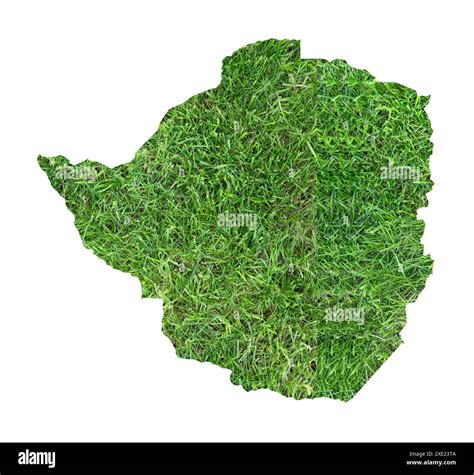 Map Of Zimbabwe Showing The Country As A Grass Football Field Stock