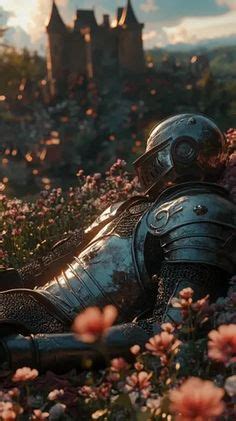Knight Laying In Flowers
