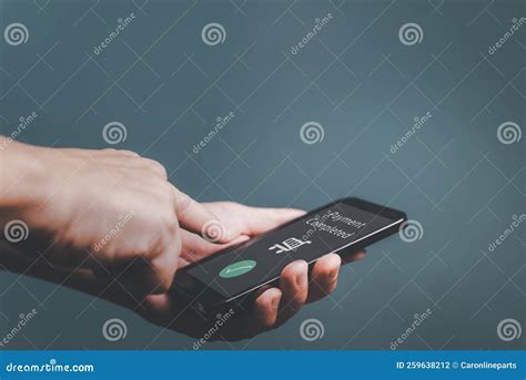 Electronic Payment On Mobile Phone Customer Holding Smartphone And
