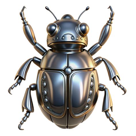 Metallic Insect Robot 3d Model Of A Chrome Plated Beetle Like Machine