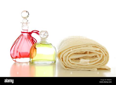 Massage Or Spa Concept With Oil Bottle Isolated On White Background