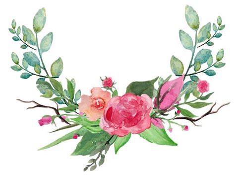 Rose Bouquet Watercolor Wreath Clipart Watercolor Leaves Watercolor