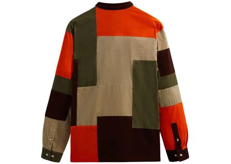 Kith Patchwork Cord Ludlow Shirt Pimento Mens Fw22 Us
