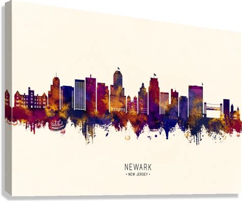 Newark New Jersey Skyline By Towseef Dar Wall Art