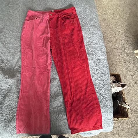 Pink And Red Velvet Pants From The Ragged Priest Depop