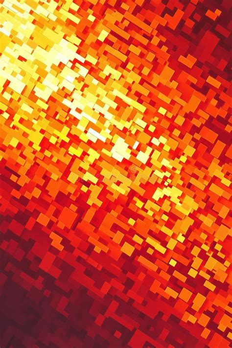 Pixelated Gradient Transitioning From Bright Red To Orange Creating A