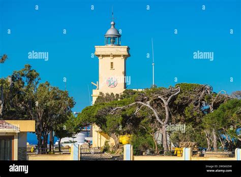 Cap Malabata Lighthouse In The Moroccan Coast Of The Strait Of