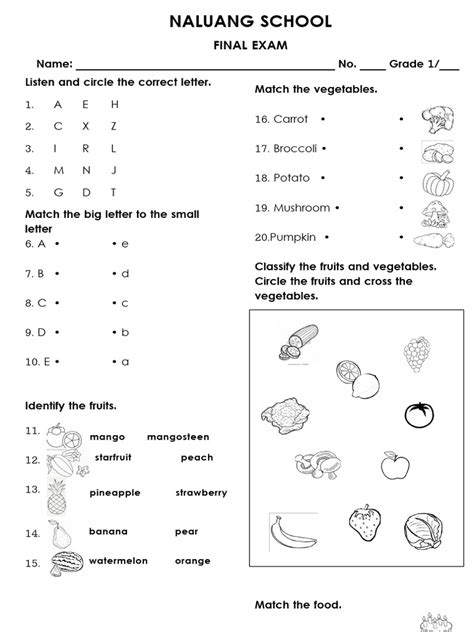 Final Exam Grade 1 Term 2 Pdf