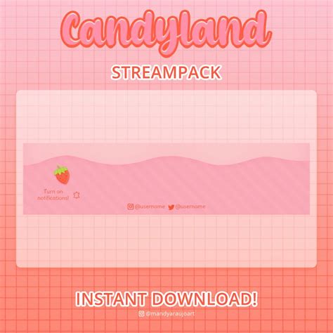 Candyland Cute Kawaii Twitch Stream Overlay Package Etsy