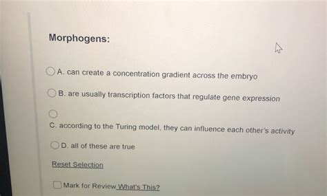 Solved Part 7 Of 18 Morphogens The Diagram Shows The