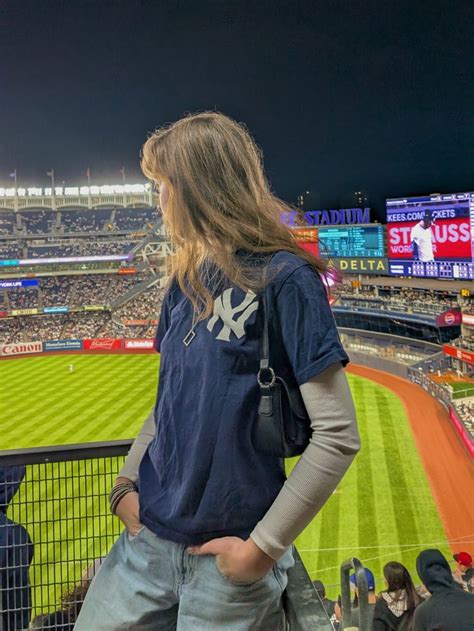 Baseball Game Outfit Yankees Baseball Nyc In 2025 Baseball Shirts