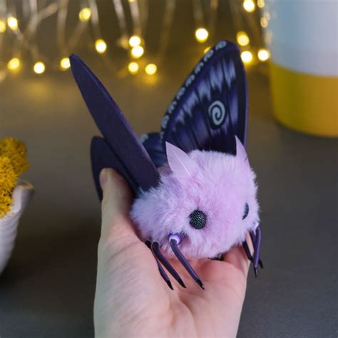 Cute Purple Moth Plush Art Doll Unique Interior Toy For In Inspire Uplift Plush Dolls