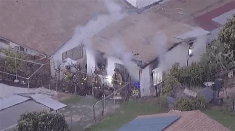 San Diego Fire Crews Battle Blaze At Granny Flat In Encanto Area
