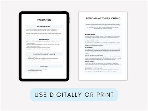 Validation Vs Invalidation Worksheets My Thriving Mind