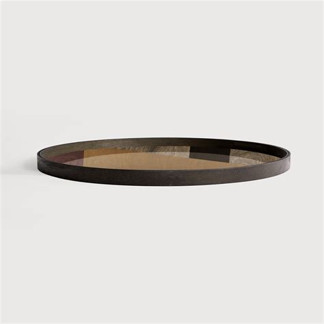 Angle Round Glass Serving Tray