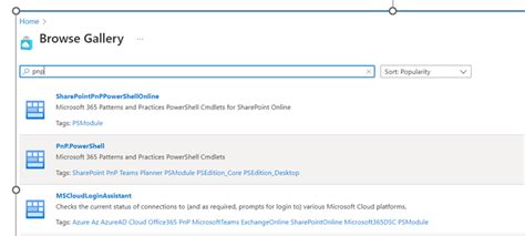 install pnp powershell module in azure runbook environment