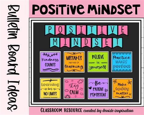 Colorful Positive Mindset Posters Growth Mindset Posters Etsy Positive Mindset Positivity