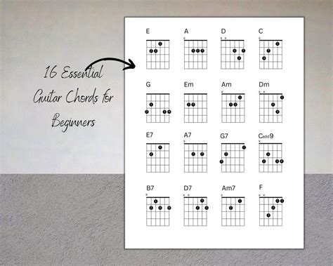 16 Printable Essential Guitar Chords Chart For Beginner Guitarists