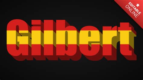 Gilbert 3d España Amarillo Y Rojo Generador De Efectos De Texto