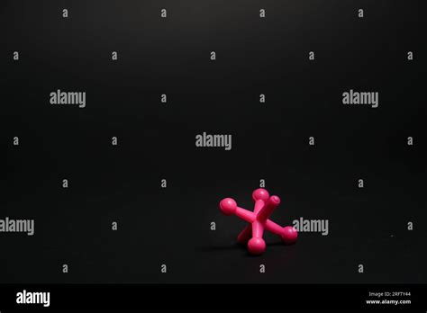 Plastic Toy Of Molecule Elements Background Pink Pastic Atom Structure For Science Chemistry