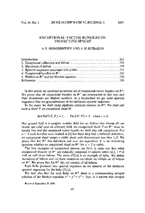 Pdf Exceptional Vector Bundles On Projective Spaces