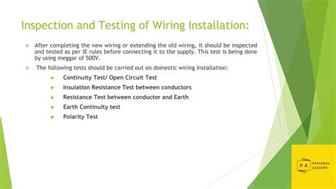 Inspection And Testing Of Wiring Installation Pptx