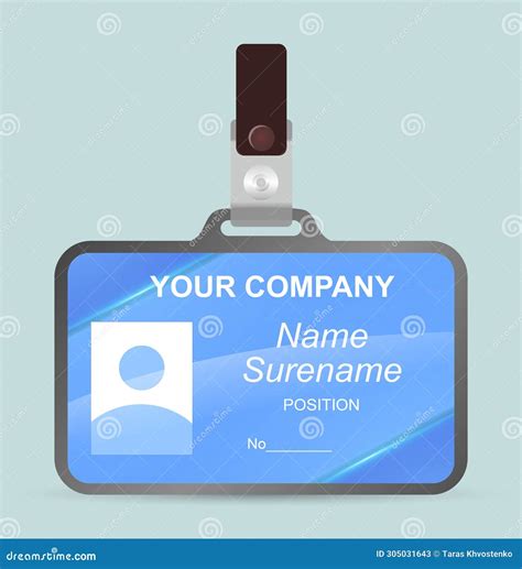 Badge Pass Id Card In Flat Style Vector Illustration Cartoondealer
