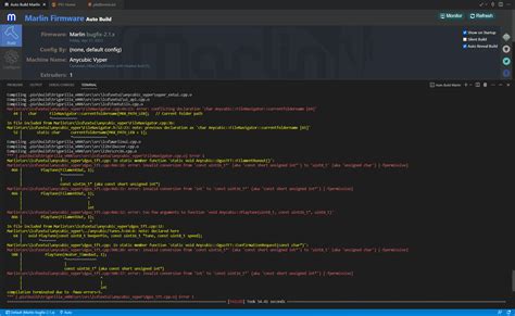 BUG Unable To Build The Latest Bugfix X For Anycubic Vyper Issue MarlinFirmware