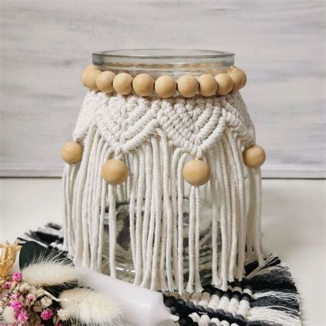 Diy Macrame Glass Jar Covers Made With Square Knots Artofit