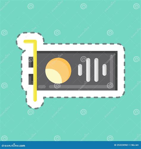 Sticker Line Cut Gpu Suitable For Computer Components Symbol Simple Design Editable Design