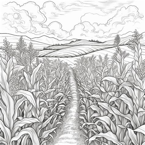 Drawing Of Corn Field At Richard Avitia Blog