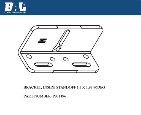P854196 Bracket Inside Standoff 1 4 X 1 85 90deg Bal Rv Products