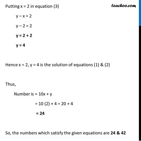 Example 10 The Sum Of A Two Digit Number And Number Examples