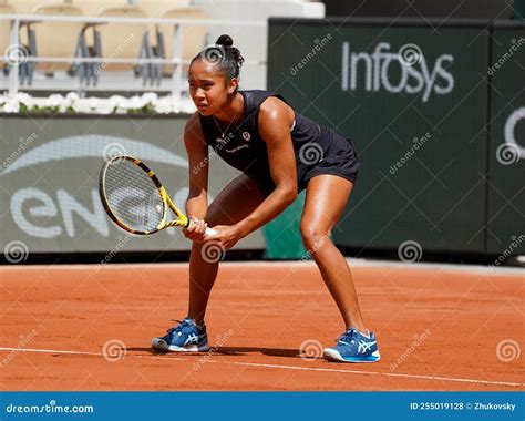 Professional Tennis Player Leylah Fernandez Of Canada In Action During