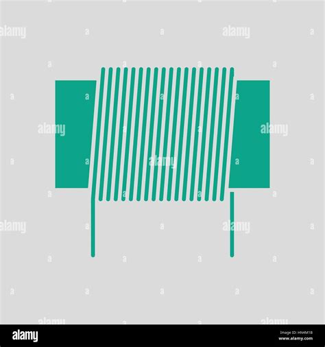 Inductor Coil Icon Gray Background With Green Vector Illustration