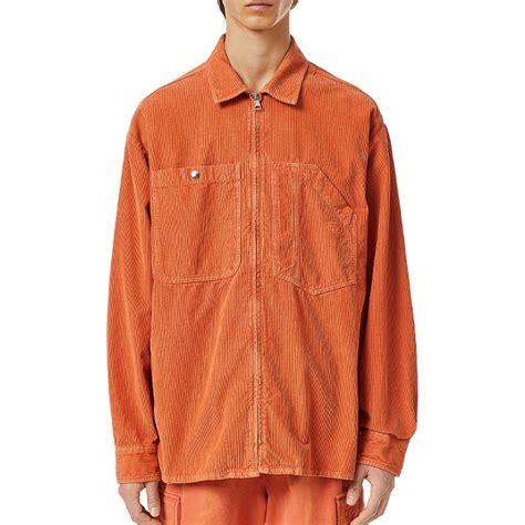 【楽天市場】 Diesel ディーゼル メンズ ストーンウォッシュ加工 ジップアップ 長袖コーデュロイシャツ【s Lyne】【サイズm～xxl】【2サイズ程大きめのサイズ感】【オレンジ】die