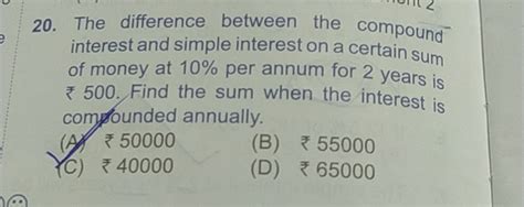 The Difference Between The Compound Interest And Simple Interest On A Cer