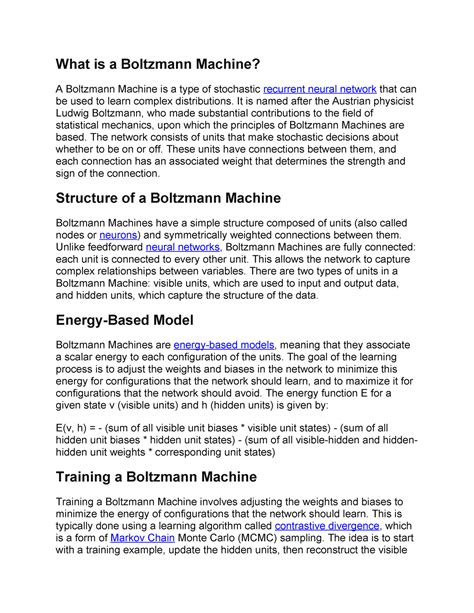 Boltzman Machine In Neural Network What Is A Boltzmann Machine A Boltzmann Machine Is A Type