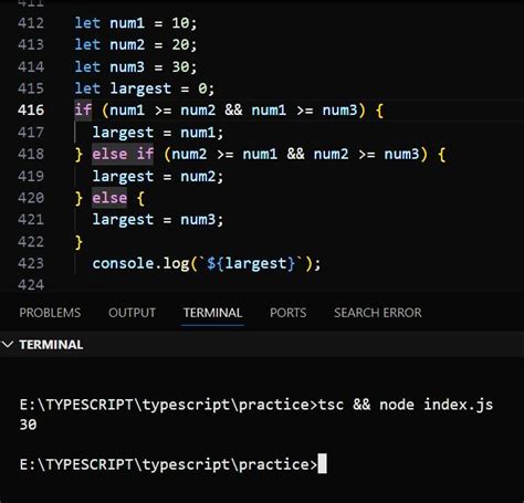 Create A Typescript Program That Takes Three Numbers As Input And Prints The Largest Number