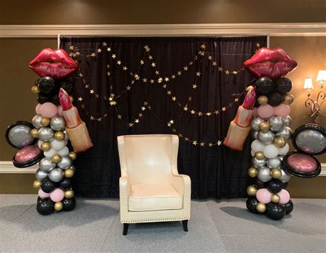 Balloon Columns Makeup Balloon Garland Salon Balloon Decor Makeup